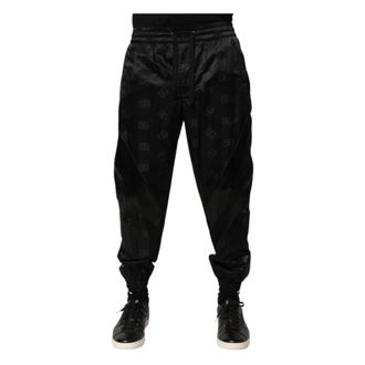 Dolce & Gabbana Schwarze Logo DG Print Jogger Hose - - Trousers - Herren - Schwarzk - L