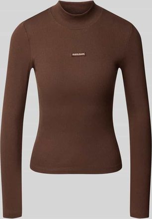 Guess Slim Fit Langarmshirt aus Baumwoll-Mix mit Logo-Patch
