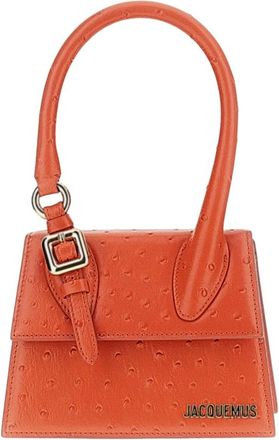Jacquemus Femme, Sacs, Orange, Taille: ONE Size Sac Structur&eacute; en Cuir Effet Autruche