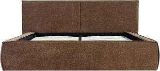 DRAWER Lit coffre en tissu chenille 160x200cm - Marron - Liberia
