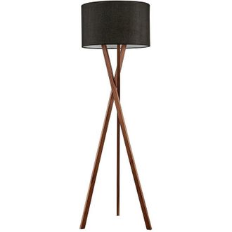 Lucande Lampadaire Tissu Auriane en textile pour salon & salle &agrave; manger