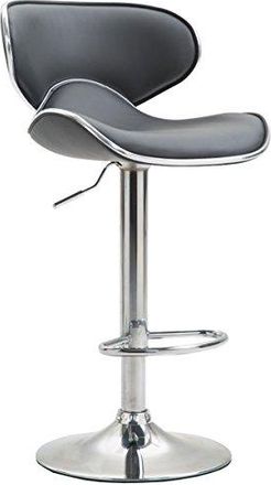 Clp Tabouret De Bar Las Vegas V2 Hauteur R&eacute;glable I Tabouret De Bar Confortable Avec Dossier Et Repose-pieds I Chaise Haute De Bar Rembourr&eacute;e, Couleur:gri