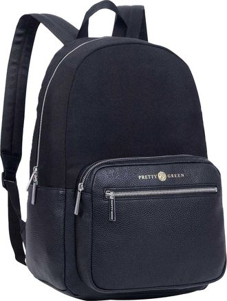 Pretty Green Essentials Rucksack, Logo (Schwarz)