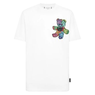 Philipp Plein Rundhals-T-Shirt Teddy Balloon - - Tops - Herren - Wei&szlig; - 3XL