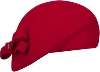 Lierys B&eacute;ret Basque en Laine avec Noeud Femme - Made in Italy Hiver Automne-Hiver - Taille Unique Rouge