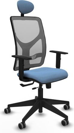 Piqueras y Crespo Stuhl geeignet zum Arbeiten mit 1D-Armen, h&ouml;henverstellbare Lendenwirbelst&uuml;tze und festes Kopfteil, ausgestattet mit Syncro/Traslack und Schneideschau