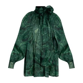 Etro Femme, Blouses et Chemises, Vert, Taille: 34 FR Haut en soie avec d&eacute;coratif &agrave; lencolure