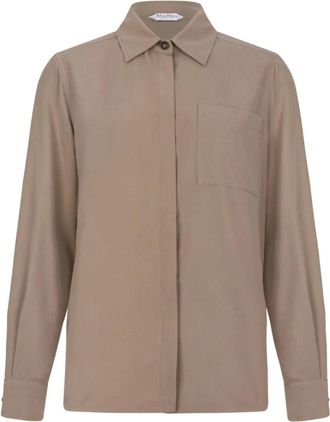 Max Mara Femme, Blouses et Chemises, Brun, Taille: 36 FR Siamese Silk Canvas Shirt