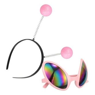 PartyKindom Set Lunettes de Soleil Amusantes Extraterrestres avec Serre-t&ecirc;te Color&eacute; pour Adultes Accessoires Cosplay F&ecirc;te et Photo Design Original pour Soir&eacute;es et