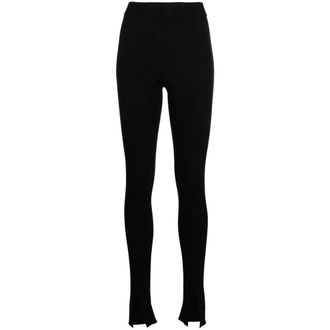 &Aacute;eron Schwarze Gerippte Schmale Schlaghose - - Trousers - Damen - Schwarzk - L