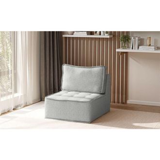 Fun Möbel Fun Moebel - Sessel sande 1-Sitzer Modul Stoff Alpine Hellgrau