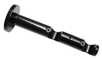 Gardinia 31031 Doppeltraeger für Gardinenstangen 2-läufig offen, Serie Chicago, Durchmesser 20 mm, schwarz