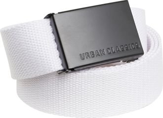 Urban Classics Unisex Canvas Belt white/black, one size