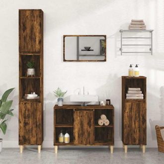 vidaXL Waschbeckenunterschrank R&auml;uchereiche 80x33x60 cm Holzwerkstoff - Vidaxl