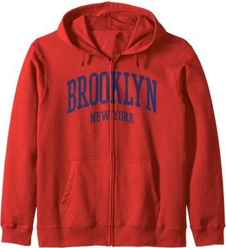 Trendy Apparel Brooklyn New York Collegiate Bold Text Kapuzenjacke