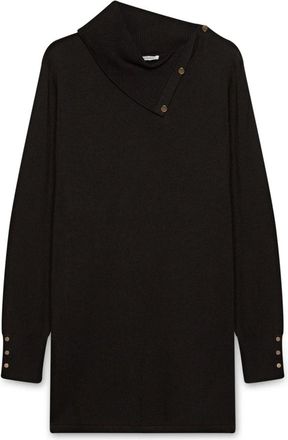 Fiorella Rubino Femme, Pulls, Noir, Taille: 42 FR Pull long avec encolure asym&eacute;trique