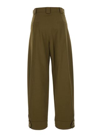 Max Mara Womens Trousers Adorni Green Cotton