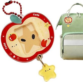 Generic Porte-Cl&eacute;s Photo | Souvenir Fruit Mignon,Porte-Cl&eacute;s Avec Insertion De Photo - pour Sac Portefeuille Sac &agrave; Dos Ados Adultes Voyage Quotidien F&ecirc;te Conce