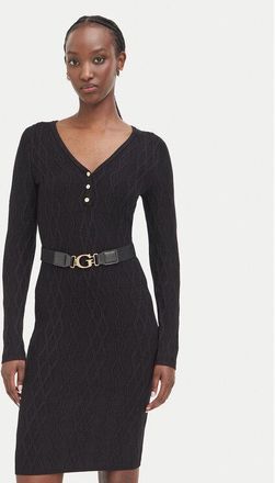 Guess Strickkleid W6BK62 Z1567 Schwarz Regular Fit