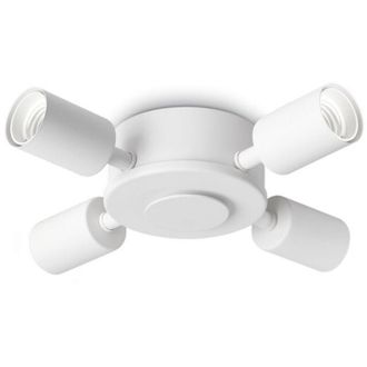 Ideal Lux Ideal Lux SET UP Plafonnier semi-encastr&eacute; &agrave; plusieurs bras, blanc, 4 x E27