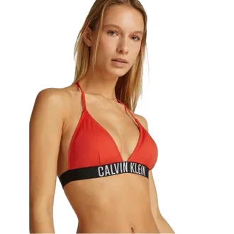 Calvin Klein Bikini Oberteil f&uuml;r Damen, dreieckige K&ouml;rbchen (Chili-Pfeffer-Rot)