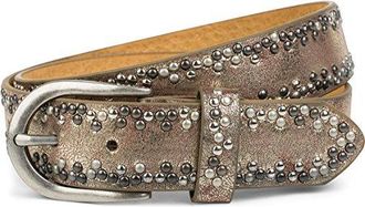 styleBREAKER Ceinture &agrave; clous avec petits clous de diff&eacute;rentes couleurs, ceinture, raccourcissable, unisexe 03010071, couleur:Or antique, taille:95cm