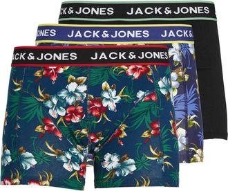 Jack & Jones Herren Unterhosen Shorts Boxershorts Trunks 3er Pack, Farbe:Mehrfarbig, Wäschegröße:2XL, Artikel:- Black/bardaboes