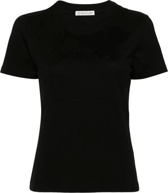 Moncler Femme, Tops, Noir, Taille: 38 FR SS T-Shirt 999