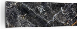 Arttor Panorama Bilder auf Leinwand 160x50cm Leinwandbild Marmor Stein Schwarz Gro&szlig; XXL Wanddeko Bild Schlafzimmer K&uuml;che Wandbilder Dekoration Wohnzimmer Wal