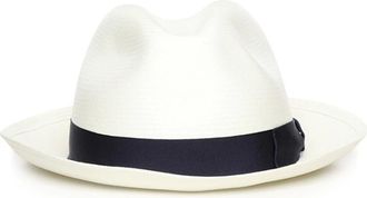 Borsalino Homme, Accessoires, Blanc, Taille: 59 CM Federico Panama Fine Medium Brim