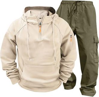 Generic Ensemble Surv&ecirc;tement Homme Sweat &Agrave; Capuche Et Pantalon Tracksuit D&eacute;contract&eacute; Mode Tenue Sport Homme D&eacute;contract&eacute; Ensemble 2 Pi&egrave;ces V&ecirc;tement De Sport Ch