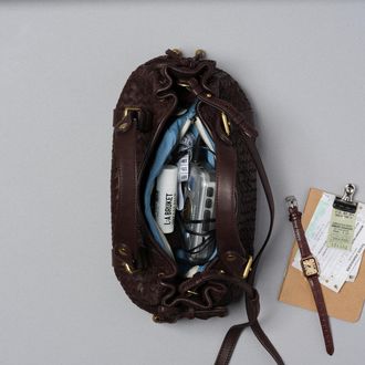 Gerard Darel Mini sac &agrave; main en cuir tress&eacute; - 12H - Bordeaux