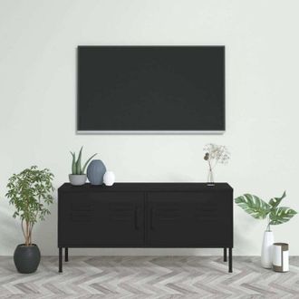 vidaXL Meuble tv Noir 105x35x50 cm Acier Vidaxl