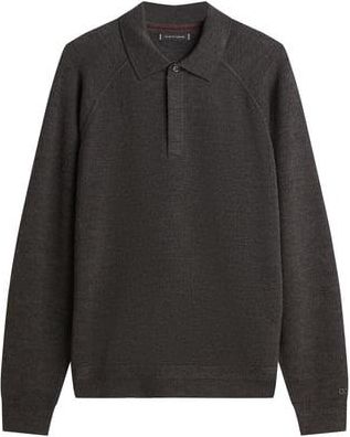 Tommy Hilfiger Pull col polo en laine m&eacute;lang&eacute;e