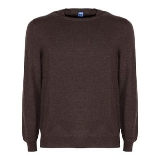 Fedeli Pull &agrave; col rond en cachemire - Homme - Pulls - Brun - Taille: M