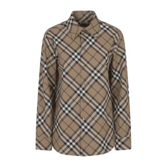 Burberry Hemd mit Karomuster aus Wollmischung - - Blouses & Shirts - Damen - Braun - S