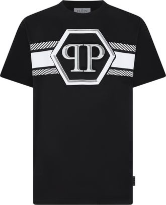 Philipp Plein Round Neck T-Shirt Hexagon Line
