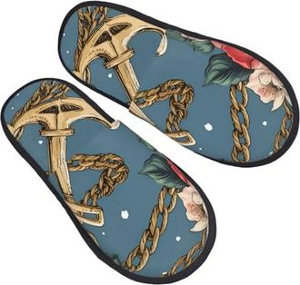 Generic Ancre Marine Mer Oc&eacute;an Femme Homme Slippers L&eacute;g&egrave;res Chaussons Antid&eacute;rapantes Pantoufles Pour Maison Hiver Int&eacute;rieur L