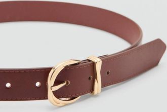 Mango Ceinture boucle ovale marron - Femme - XL - MANGO