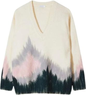 Patrizia Pepe Femme, Pulls, Blanc, Taille: 38 FR Pull Doux Oversize avec Motif
