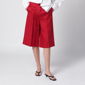 Max Mara Bermudashorts aus rotem Leinen