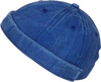Nyls Création Bonnet Docker Bleu Denim en Coton Style Miki Marin Kyroak - Taille Unique - Bleu