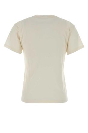 Polo Ralph Lauren Womens Cream Cotton T-Shirt Warmwhite Exterior Exterior: T-shirts And Polos