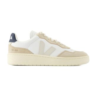Veja Womens V-90 Sneakers Veja Leather White Pierre Neutral Shoes