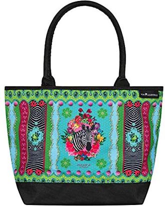 Von Lilienfeld Cabas Femme Besace Sac Bandouli&egrave;re Spacieux Art Zebra&acute;s Garden