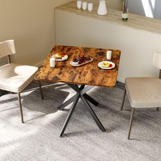 Liberte Table dAppoint Industrielle Carr&eacute;e 80x80x75cm X-Gestell Marron, Salon Chambre Bureau