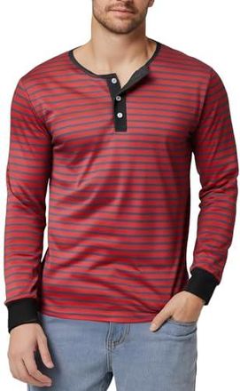 Generic Chemise basique d&eacute;contract&eacute;e pour homme, coupe classique, boutonn&eacute;e, coupe classique, l&eacute;g&egrave;re et respirante, t-shirts dext&eacute;rieur, Rouge, XXL
