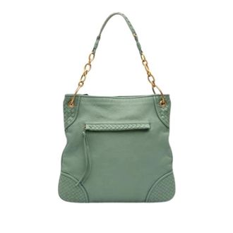 Bottega Veneta Sac bandouli&egrave;re en cuir tress&eacute; Pre-owned - Femme - Pre-owned - Vert - Taille: ONE Size