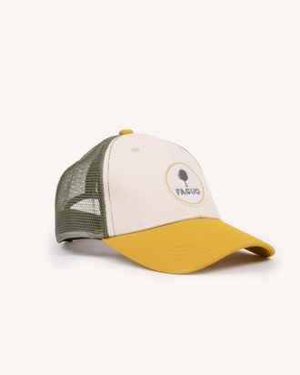 Faguo Casquette kaki & jaune polyester (recycl&eacute;) - TRUCKER CAP