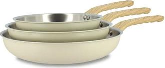 Menastyl Cuisson Lot de 3 poêles en inox 18/10 induction Easynox - Acier inoxydable sans accroche, sans PFAS, sans PTFE - Tous feux dont induction et lave-vaisselle - 